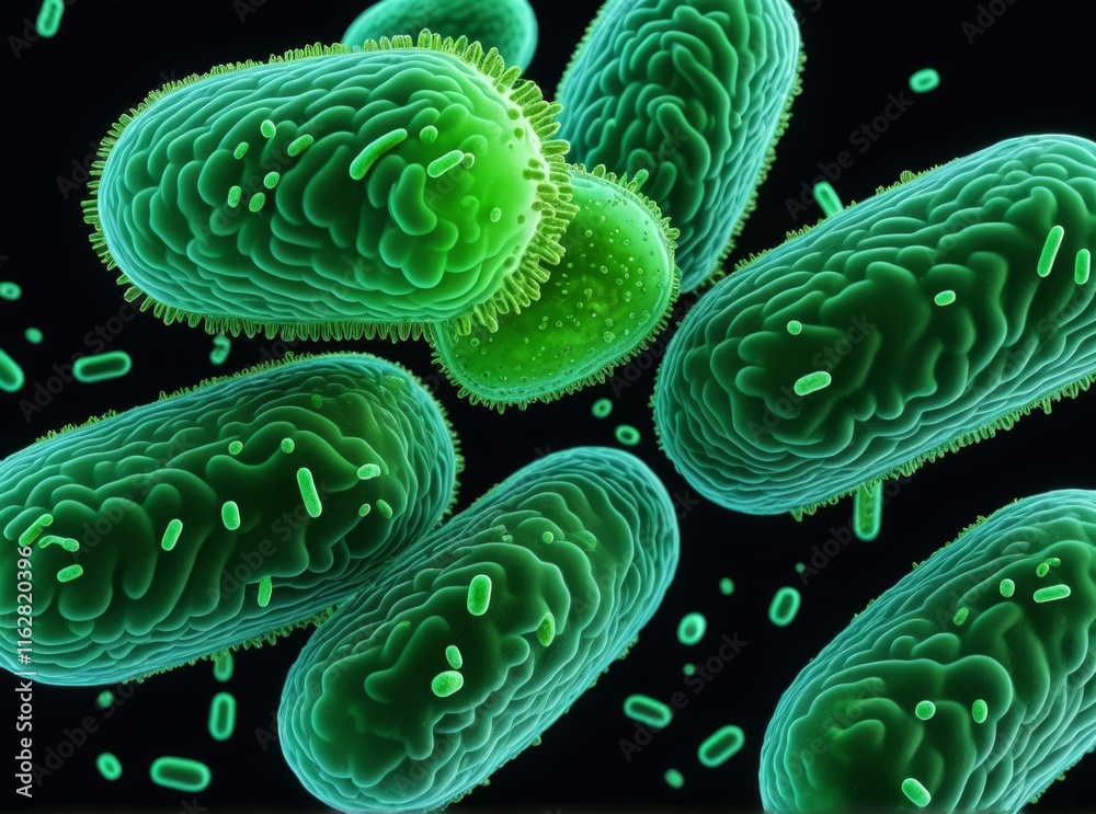 Microbial life forms observed under high magnification in a laboratory ...