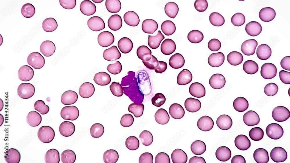 Hepatozoon parasites in dogs blood smear under microscope Stock Video ...