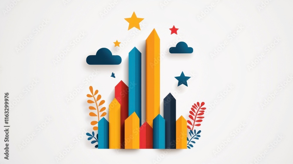 Poster Vibrant Infographic Style 2025 Growth Graph with Bold Colorful ...