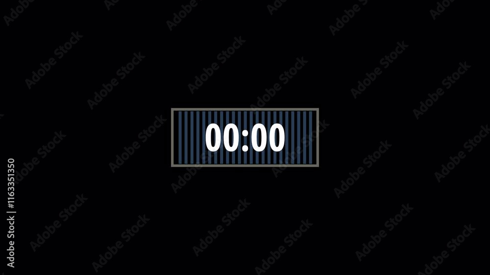 Five second countdown timer animation on transparent background 5 to 0 ...