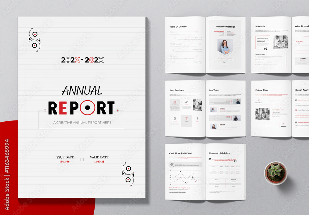 Creative Annual Report Template Layout Stock Template | Adobe Stock