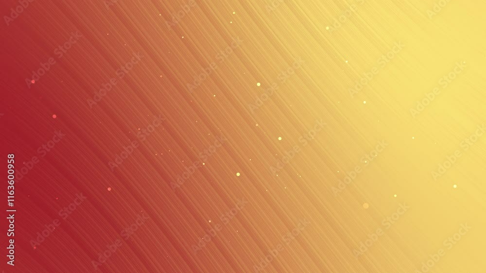 Abstract background with red and yellow diagonal lines and light dots ...