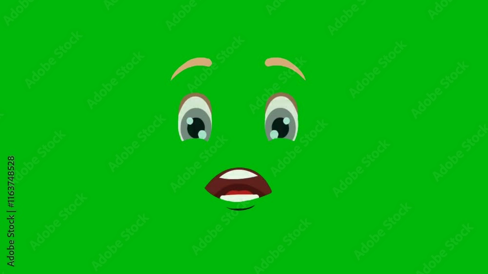 Cartoon face best quality green screen effects , Abstract technology ...
