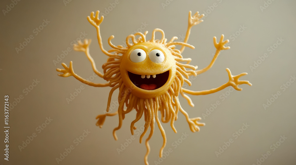 Poster Cheerful flying spaghetti monster with googly eyes, symbol of ...