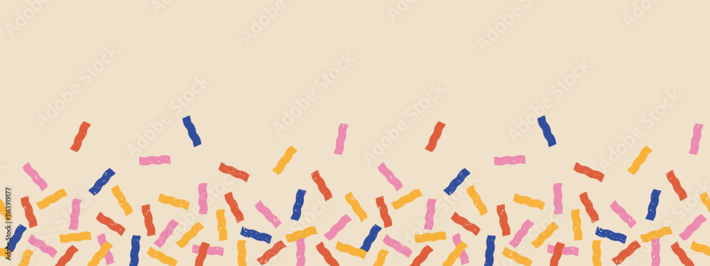 Seamless abstract horizontal pattern, background of colorful confetti ...