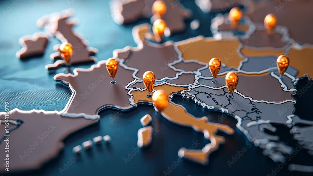 Discover European cities with highlighted locations on an interactive ...