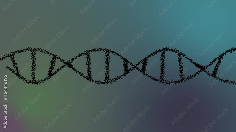 Science, black and spiral of dna on gradient background for genetic ...
