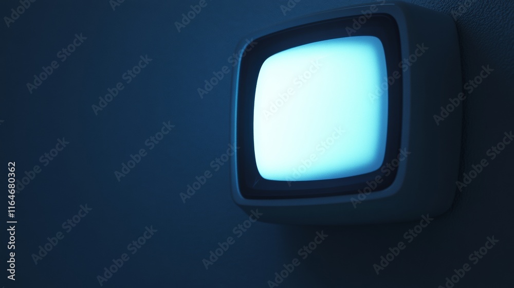 An empty room contains a modern smart TV with its screen turned off ...