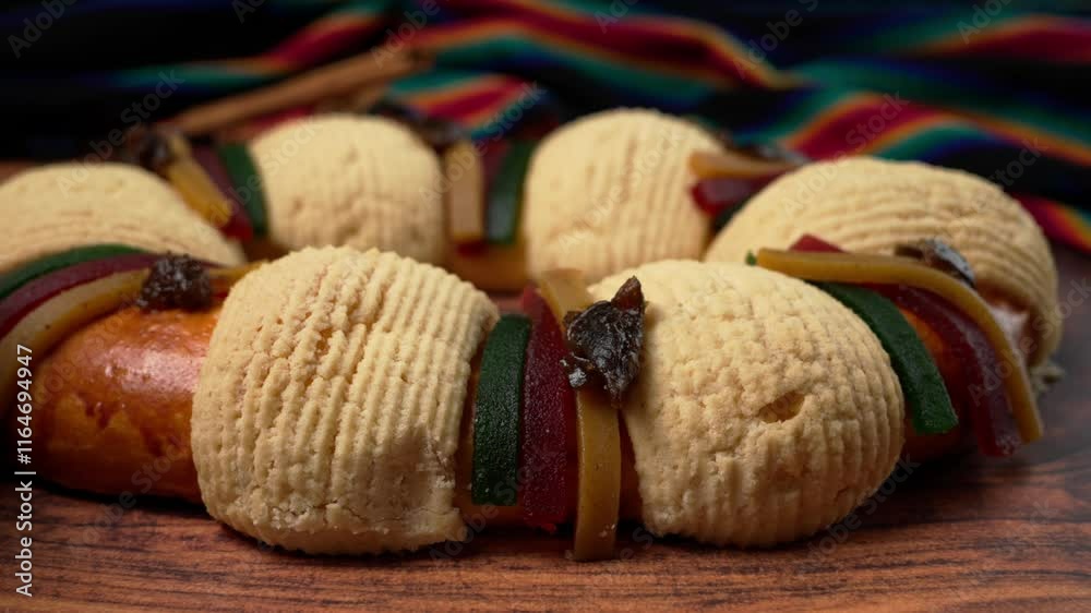 Traditional rosca de reyes magos or bread of the three kings in Mexico ...