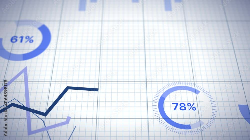 business statistics with circular graphs and line graphs. Suitable for ...
