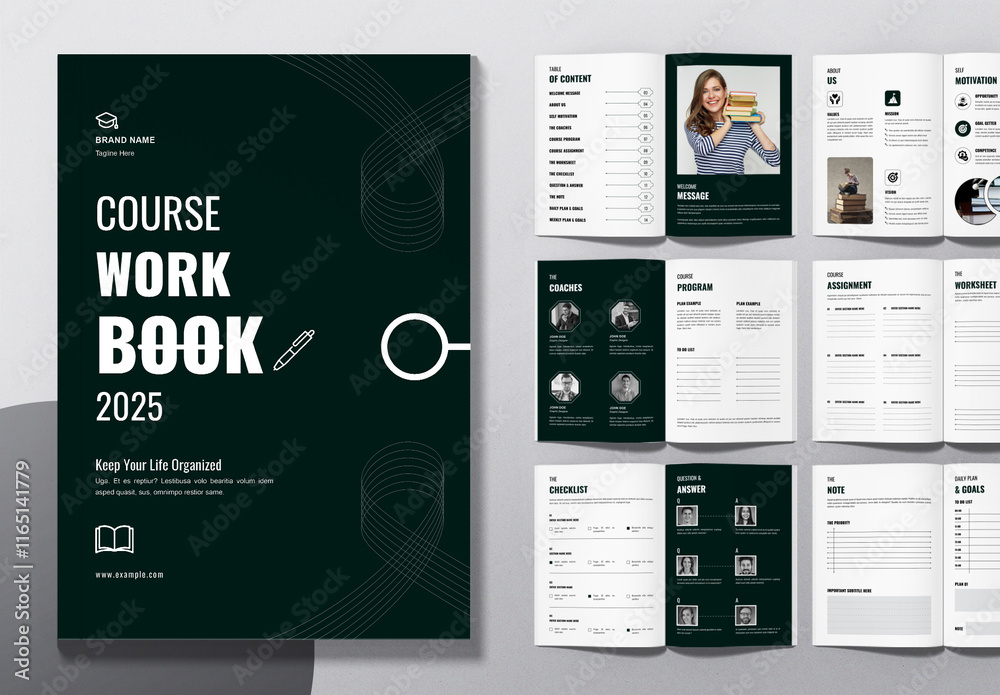 Course Workbook Template Layout Stock Template | Adobe Stock
