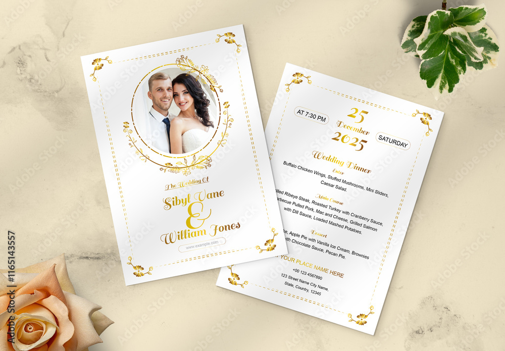 Wedding Invitation Card Layout Stock Template | Adobe Stock