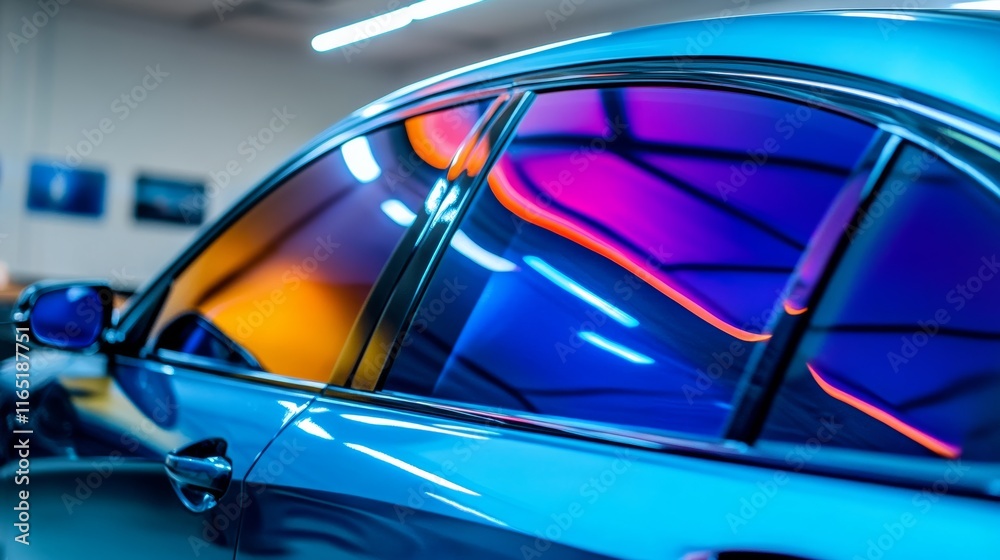 Poster Side view of car window tint, ceramic film provides heat ...