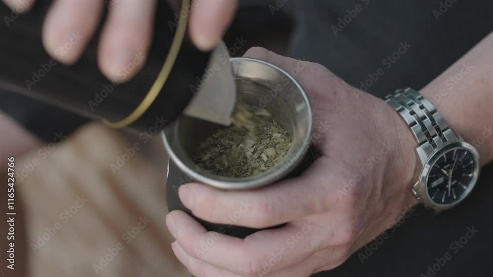 Traditional preparation of Yerba Mate Ritual. Cultural Heritage in ...