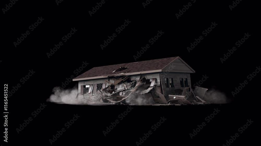 House earthquake Destruction effect, House Destruction, House Building ...