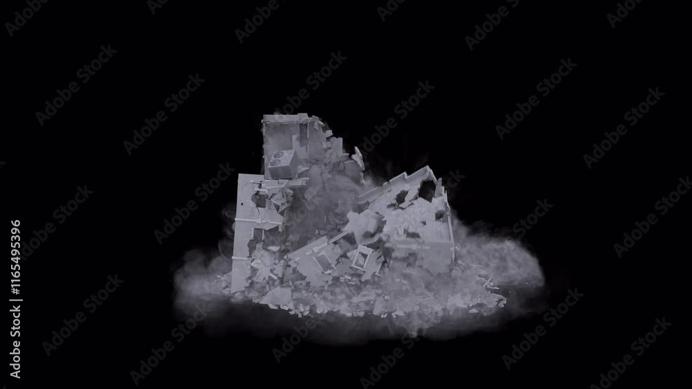 Wideo Stock: House earthquake Destruction effect, House Destruction ...