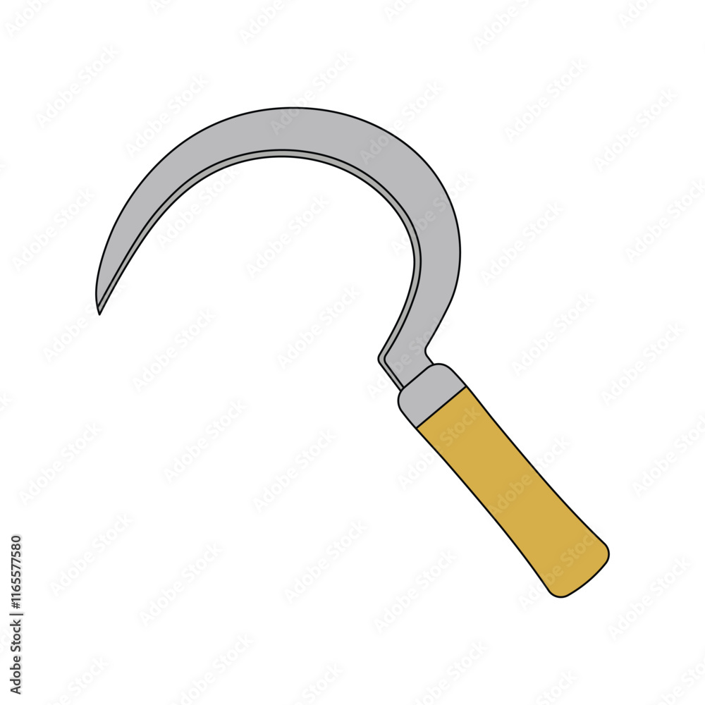 Poster kids drawing vector illustration sickle cartoon isolated – Wall ...