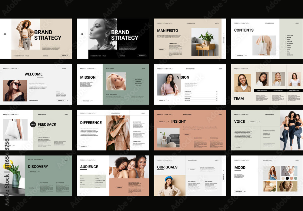 Minimal And Bold Presentation Layout Stock Template | Adobe Stock