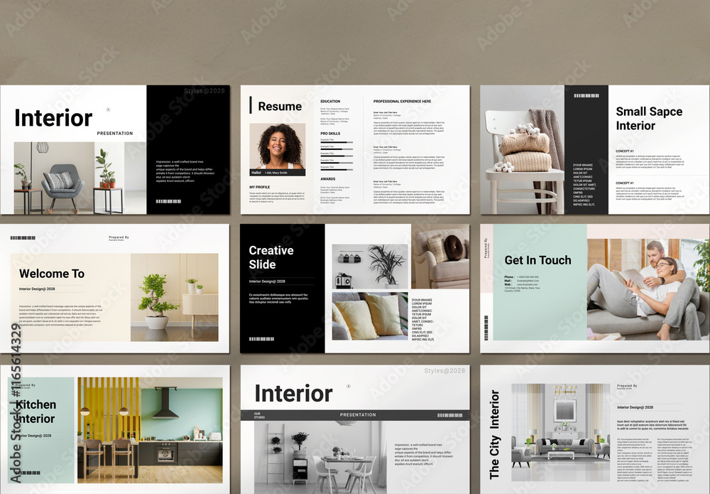 Interior Presentation Design Layout Stock Template | Adobe Stock