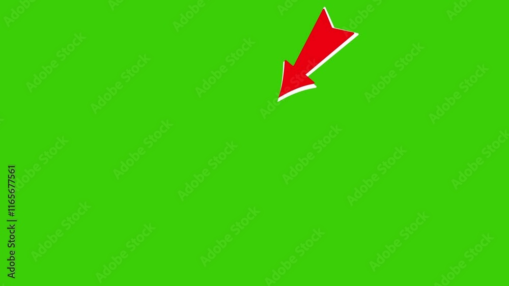 Arrow Down Blink Sign Motion Graphics Animation Green Screen. 4K ...
