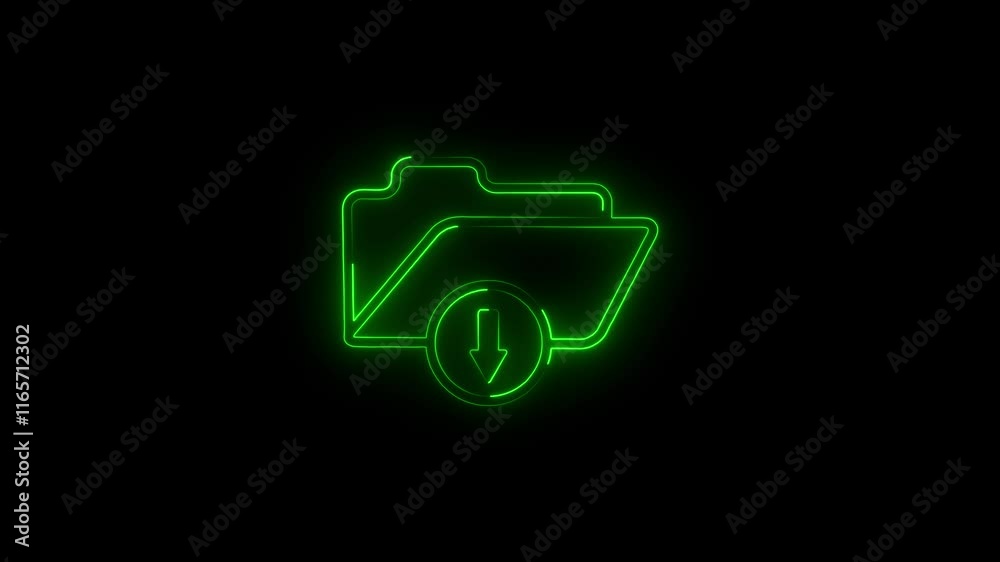 Document file upload or transfer process with arrow icon animation. Simple up load red folder ...