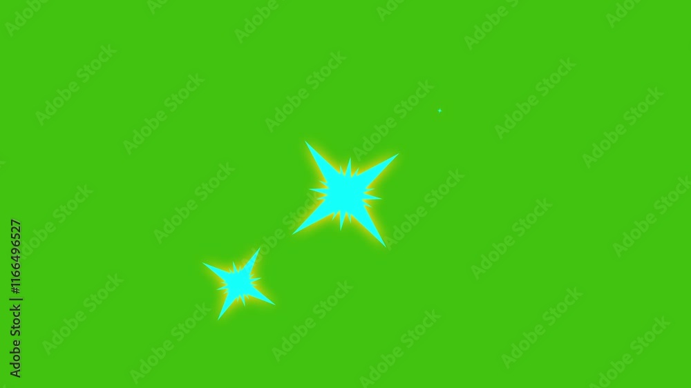 5 set twinkling stars, transparent background with alpha channel ...