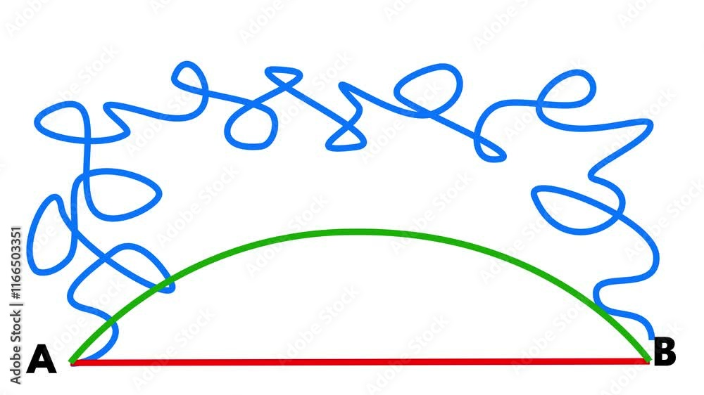 Different ways to cross a path from A to B. Concept of Business Road ...