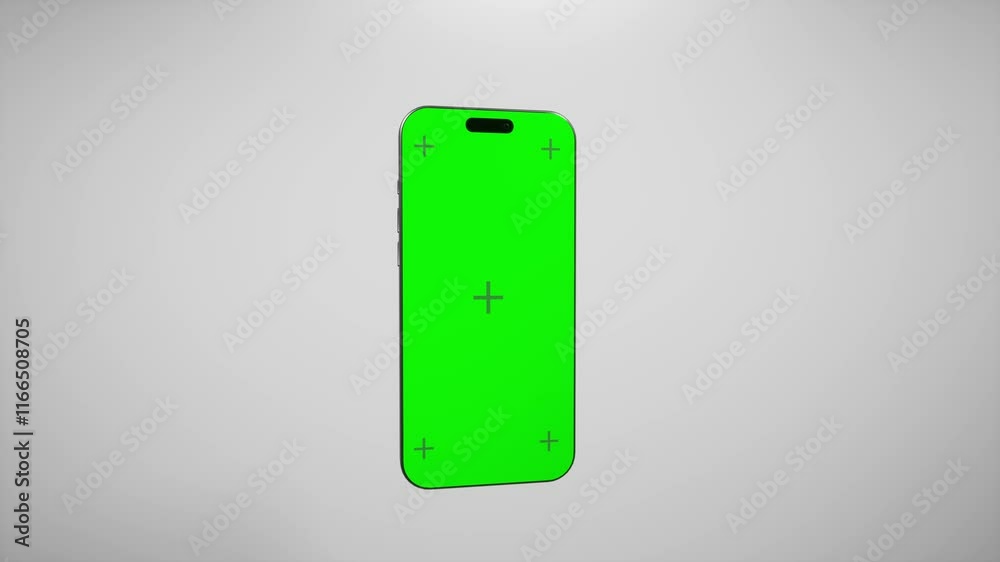 Smartphone with green screen and marks for tacking on greenscreen, 3d ...