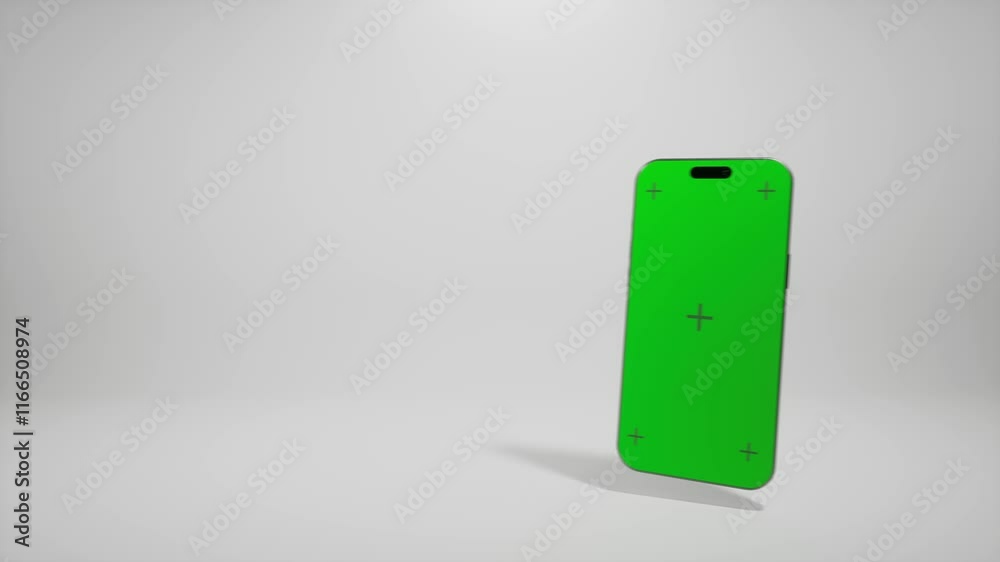 Smartphone with green screen and marks for tacking on greenscreen, 3d ...
