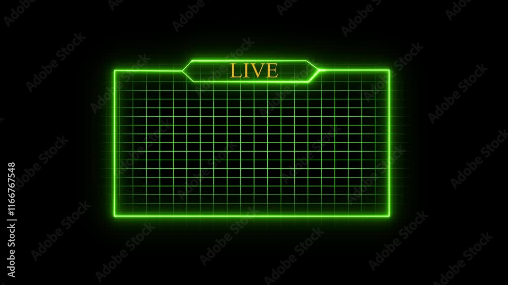 live neon text frame animation box frame neon frame live game live 4k ...