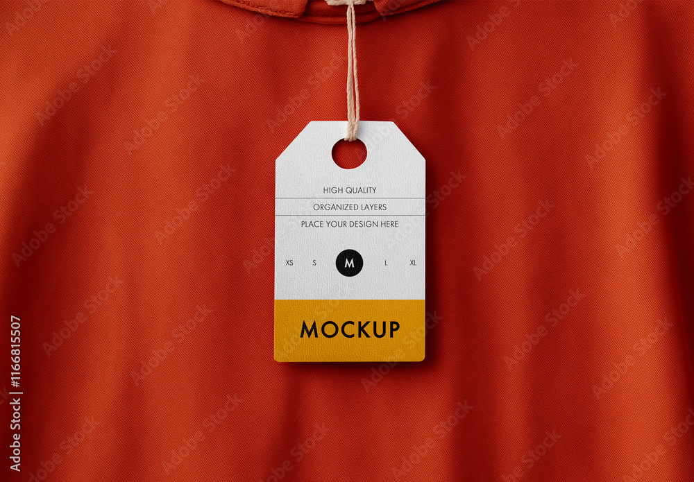 Garment Tag Mockup Hanging on Shirt – Realistic Label Design ...