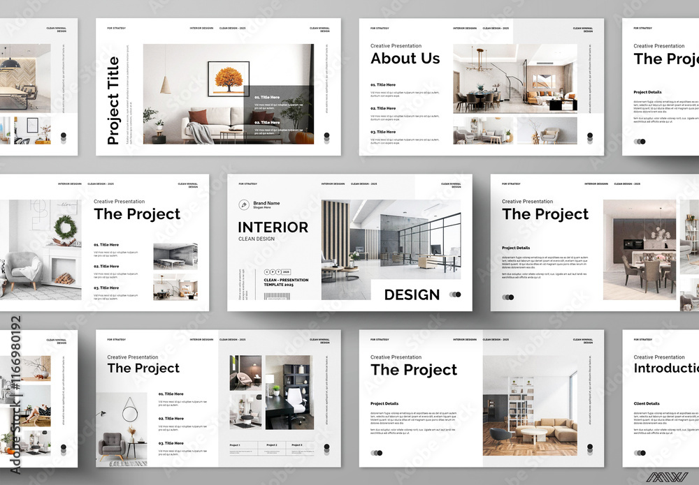 Interior Design Presentation Layout Stock Template | Adobe Stock