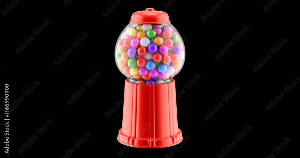 Rotation of gumball machine - 3D animation seamlessly loopable isolated ...