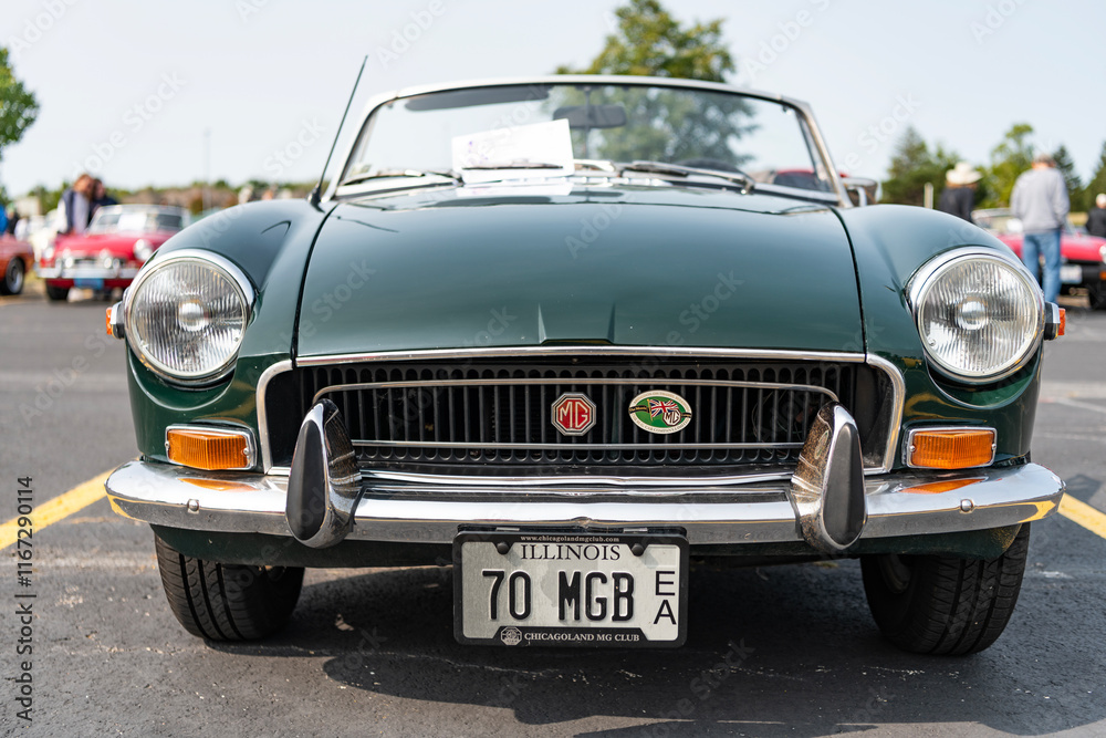 Chicago, Illinois, USA - September 08, 2024: MG MGB sportscar retro ...