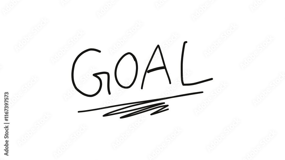 goal word handwritten on white background video. text animation Stock ...