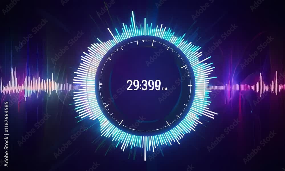 Neon Audio Visualizer: Dynamic Soundwave Spectrum Display Stock 비디오 ...