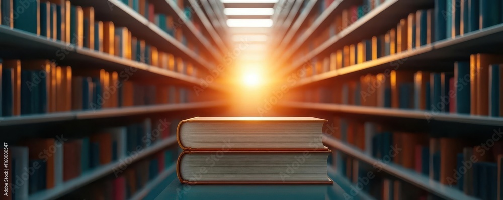 smart library concept. A library system with QR codes on shelves that ...