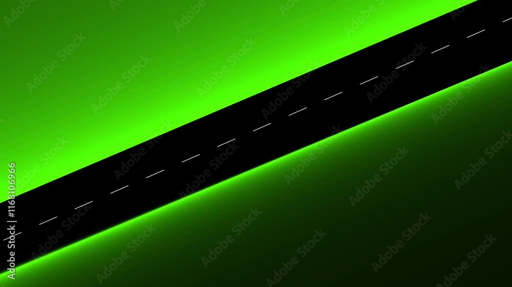 Moving Road Aerial Top View Animation on Green Screen Video Background ...