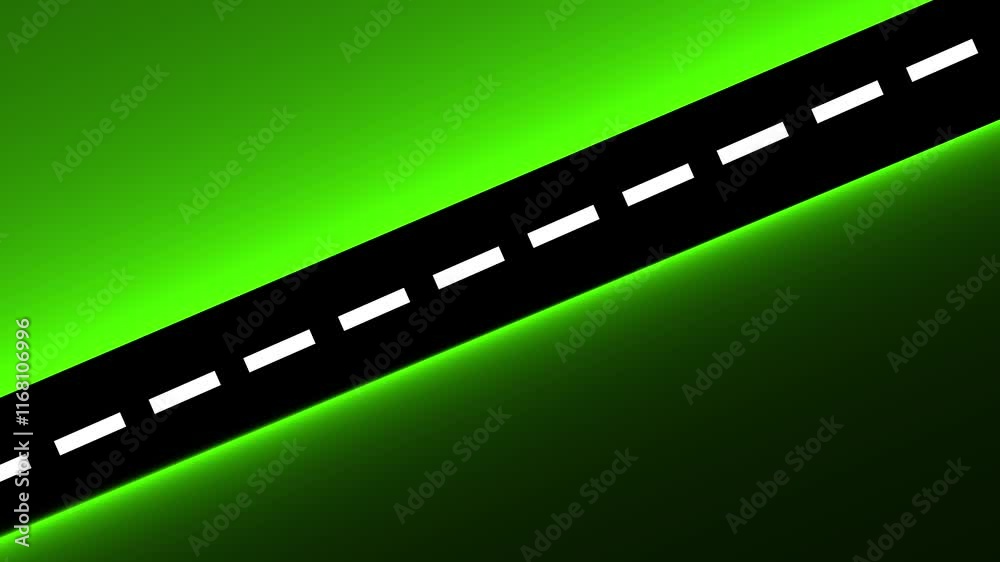 Moving Road Aerial Top View Animation on Green Screen Video Background ...