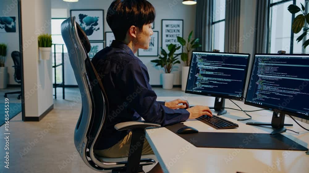 Modern Office Workspace, Gray and White Contemporary Design with ...