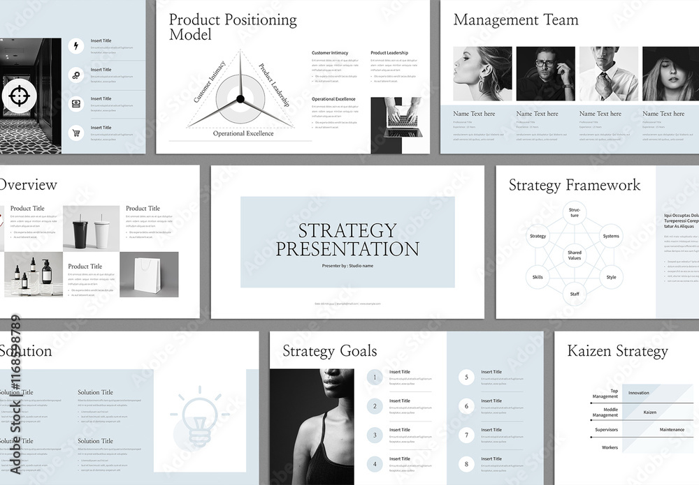 Business Strategy Presentation Template Design Layout Stock Template ...