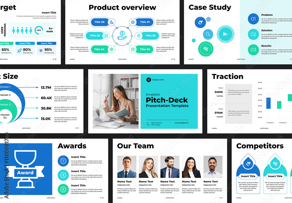 Pitch Deck Presentation Template Design Layout Stock Template | Adobe Stock