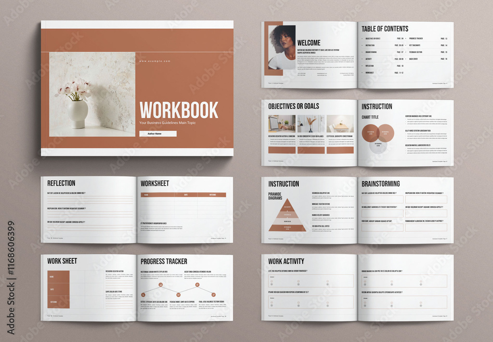 Workbook Template Design Layout Landscape Stock Template | Adobe Stock