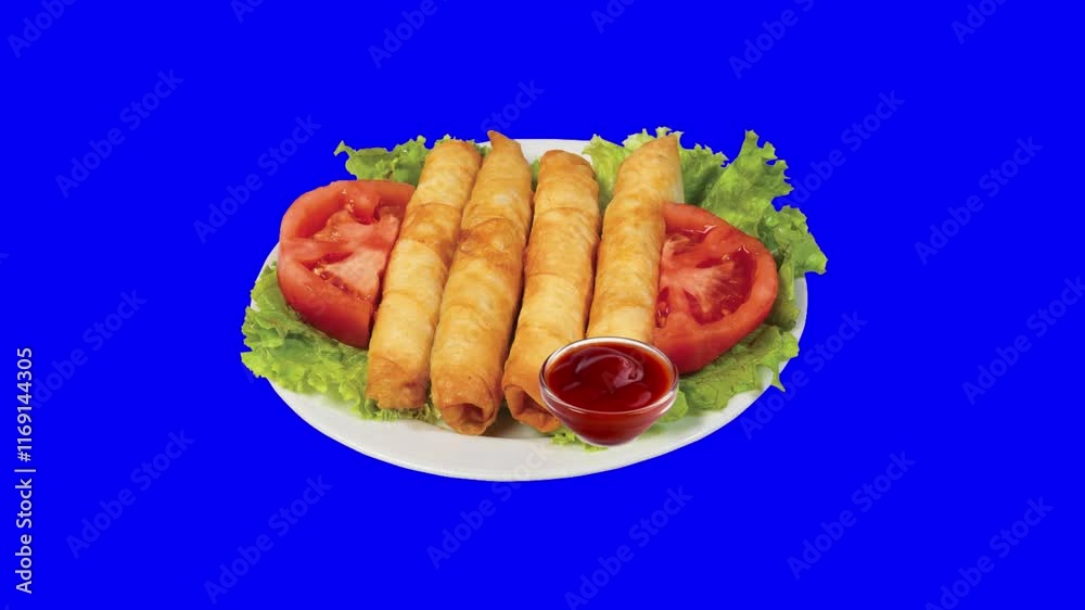 shawarma wrap Animation restaurant menu on blue screen, green screen ...