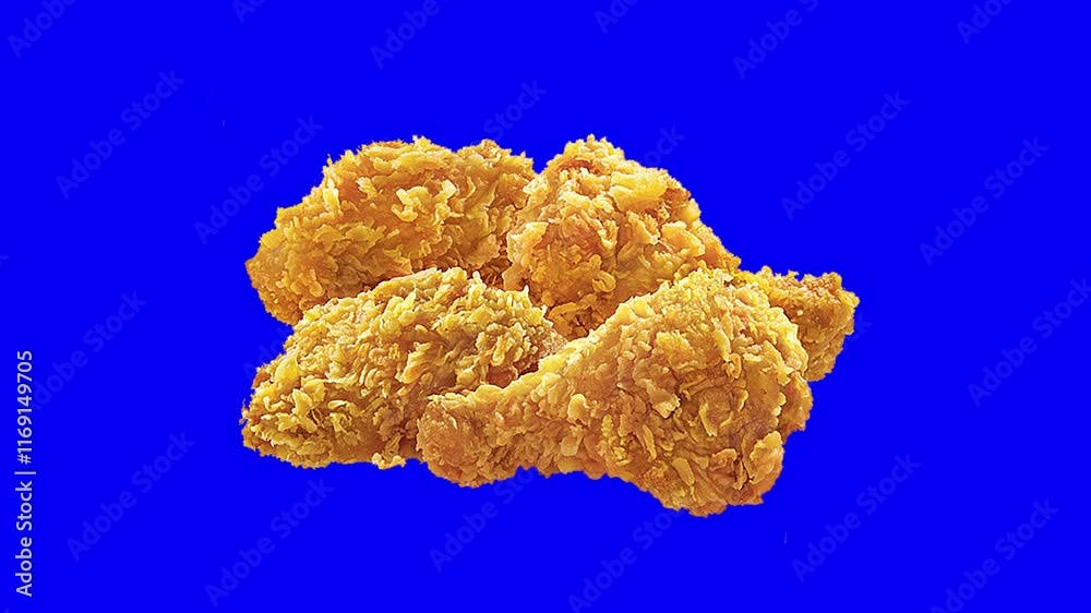Animated BBQ meat, Fried Chicken animation restaurant menu on blue ...