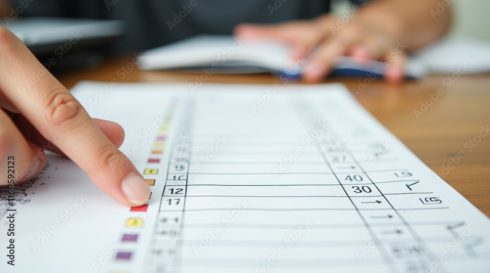 grading scale chart for exams on a desk Stock Photo | Adobe Stock