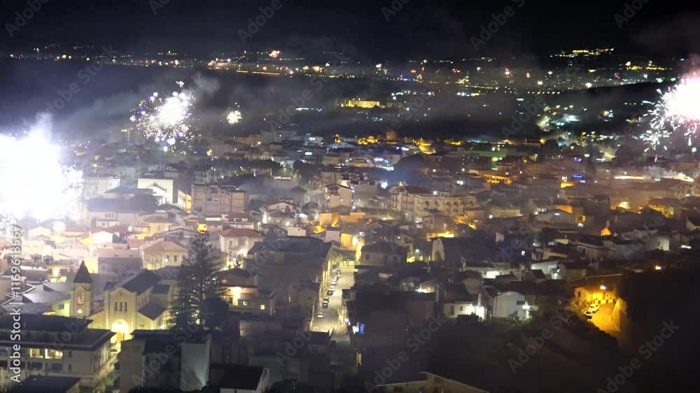 Spectacular New Year's Eve fireworks show captured by drone in a small ...