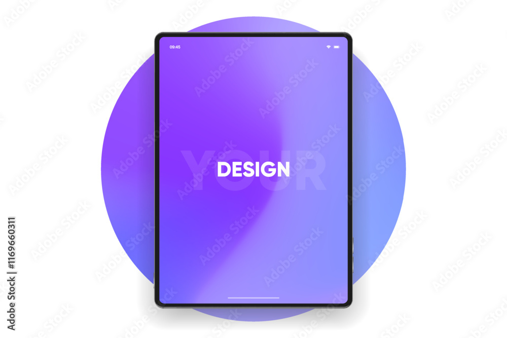 3D Tablet frame less blank screen. Empty screen device tablet mockup ...