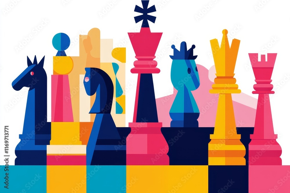 Photo & Art Print A rich assembly of chess posters includes various ...