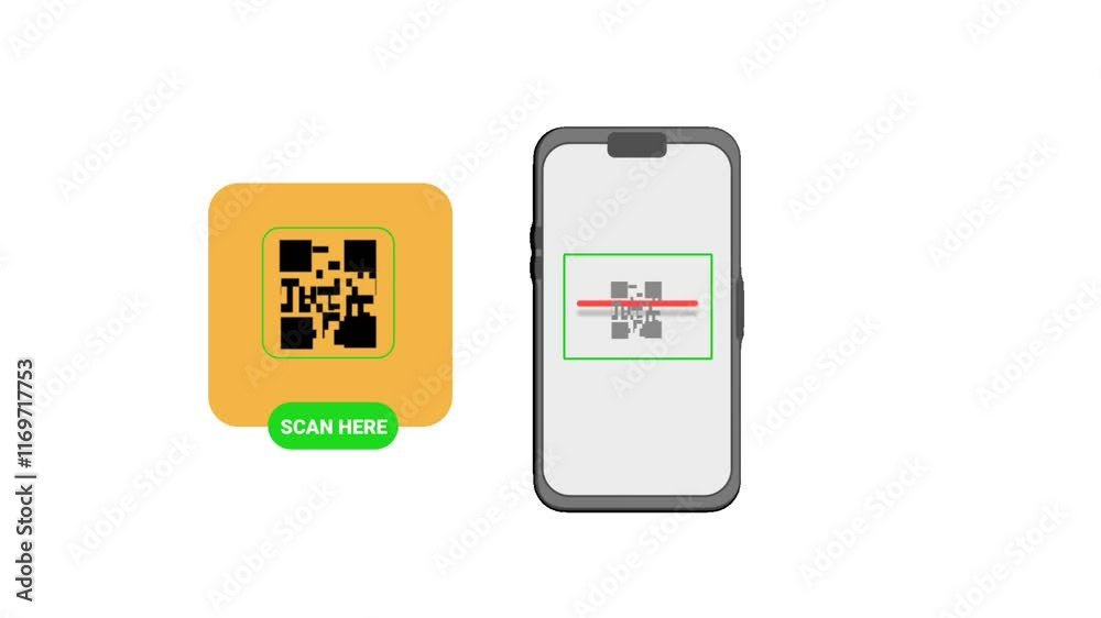 scan qr code icon animated, payment with smartphone. Motion graphics ...
